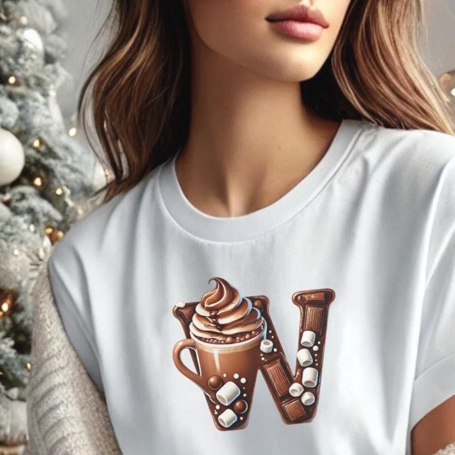 Hot Cocoa Alphabet Clipart Set With Marshmallows, Chocolate Theme 300 ...