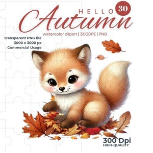 Autumn Woodland Animals Watercolor Clipart Set Cute Forest Animal ...