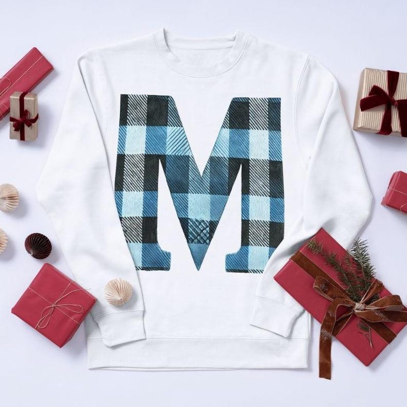 Blue Buffalo Plaid Alphabet Clipart Set - 36 Watercolor Letters PNG ...