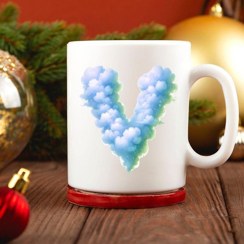 Cloud Alphabet Clipart: Blue Sky Letters and Numbers (PNG Digital ...