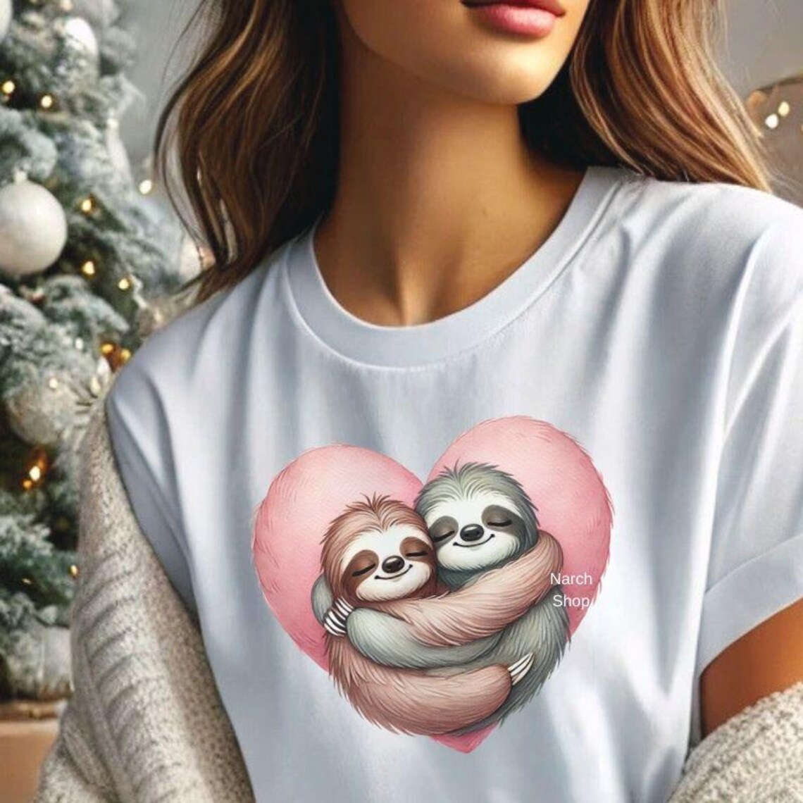 Valentine's Day Sloth Clipart, Cute Watercolor Sloth PNG Romantic Love ...