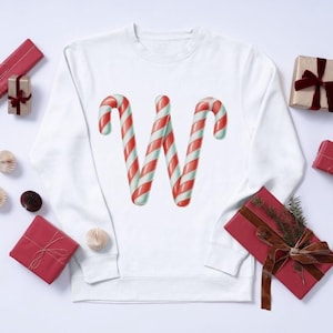 Watercolor Candy Cane Alphabet Clipart Set for Christmas Crafts and ...