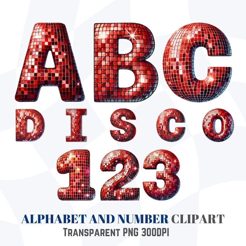 Red Disco Ball Png Clipart Disco Letters Alphabet Letters Stickers ...