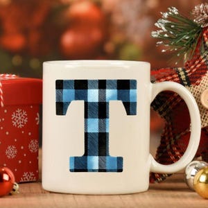 Blue Buffalo Plaid Alphabet Clipart Set - 36 Watercolor Letters PNG ...