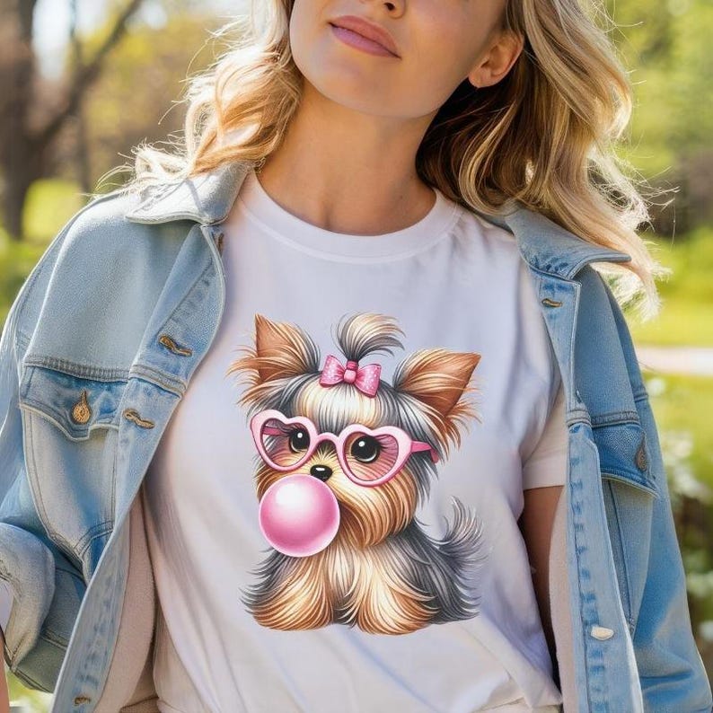 Valentine Yorkie Watercolor Clipart, Cute Dog With Heart Glasses, 300 ...