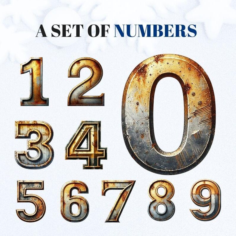 Vintage Steampunk Alphabet Rusty Clipart Letters and Numbers Set, 36 ...