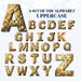 Disco Ball Alphabet PNG: Gold Letters & Numbers Clipart (digital ...
