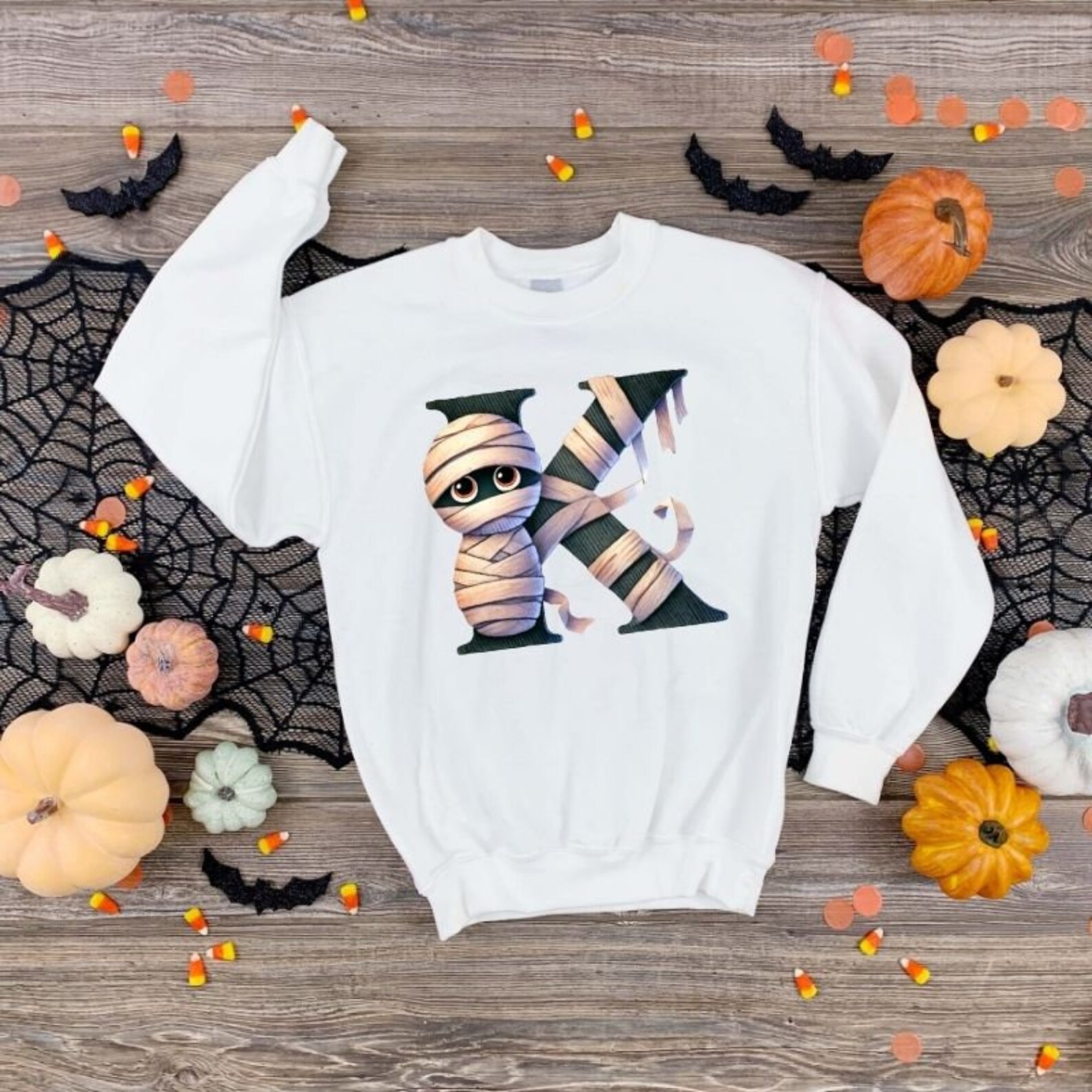 Mummy Alphabet Clipart Watercolor PNG Halloween Letters Cute Mummy for ...