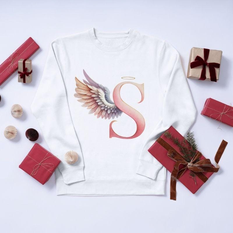 Angel Wings Alphabet Clipart, Elegant Winged Letters and Numbers PNG ...