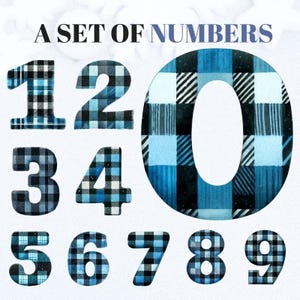 Blue Buffalo Plaid Alphabet Clipart Set - 36 Watercolor Letters PNG ...