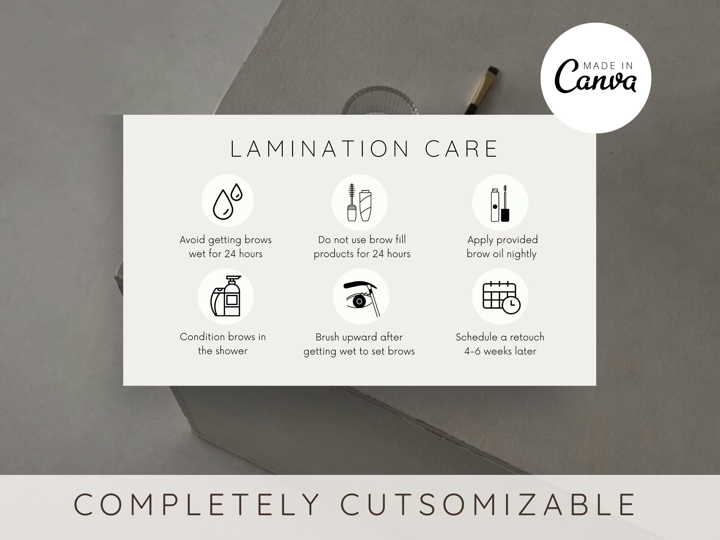 Brow Lamination Aftercare Cards | Brow Lamination| Brow Artist ...