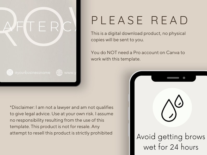 Brow Lamination Aftercare Cards | Brow Lamination| Brow Artist ...