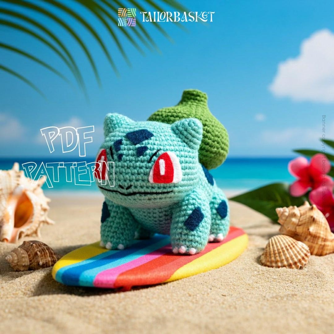 Crochet Pattern Bulbasaur Amigurumi Tutorial, Pokemon Crochet Pattern ...