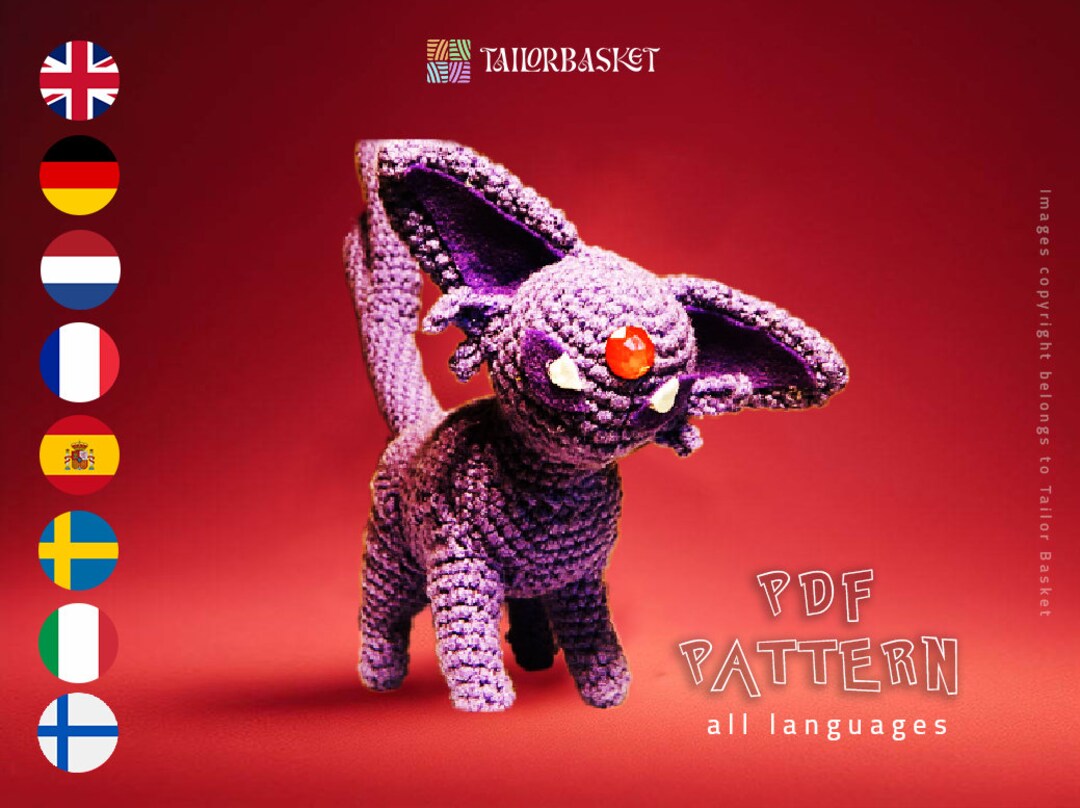 Pokemon Crochet Pattern, Espeon Amigurumi Crochet Tutorial, DIY Craft ...