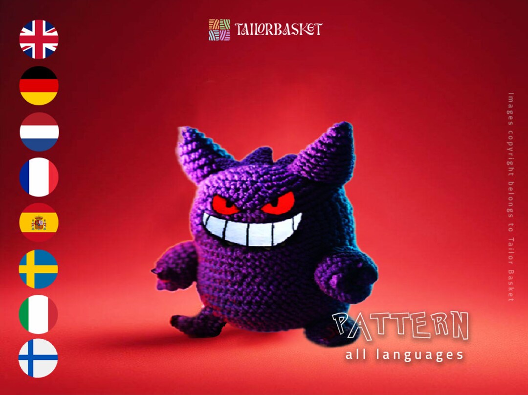 Pokemon Crochet Pattern Gengar Amigurumi Crochet Tutorial - Etsy