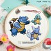Squirtle Evolution Cross Stitch Pattern, Poke Embroidery Pattern ...