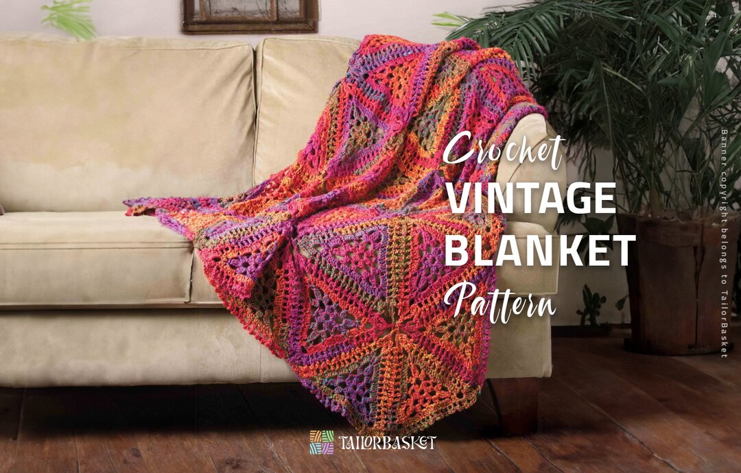 Vintage Sunset Blanket Crochet Pattern, Easy Crochet Blanket Tutorial ...