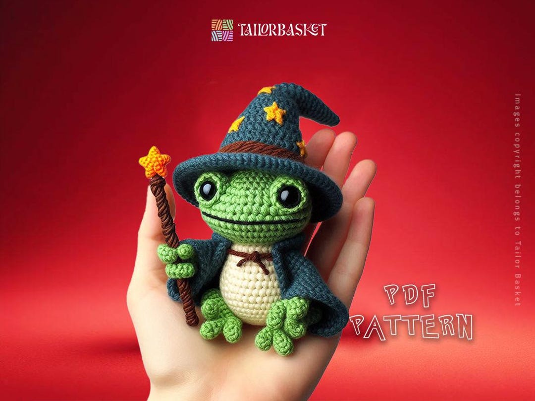 Frog Amigurumi, Wizard Crochet Pattern, Magical Crochet, Frog DIY Craft ...