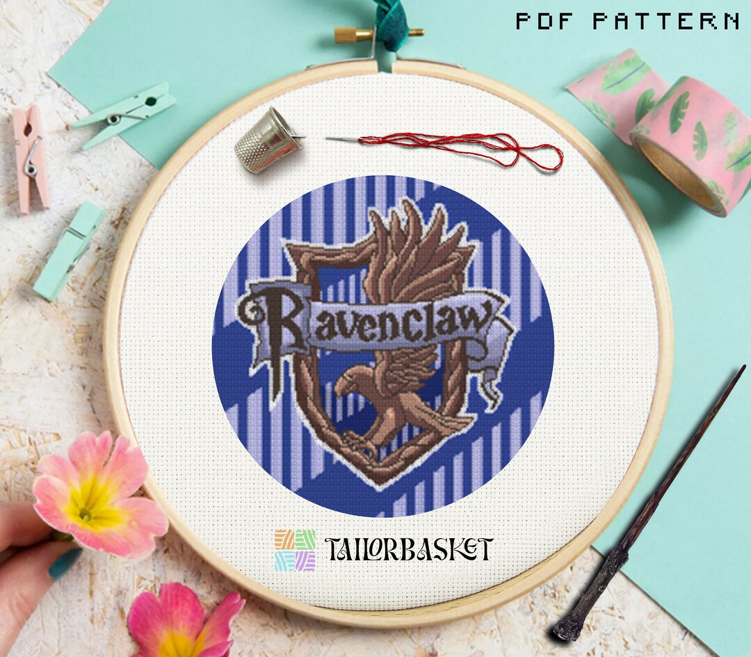 Ravenclaw Cross Stitch Pattern, Ravenclaw Stitch Tutorial, Beginner ...
