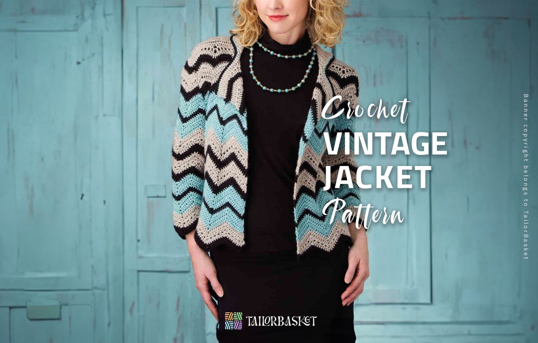 Vintage Jacket Shawl Crochet Pattern, Easy Crochet Wear Tutorial, DIY ...