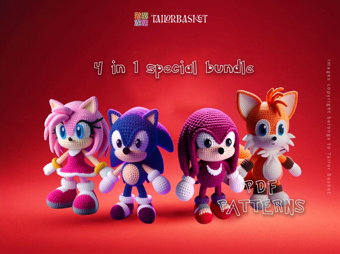 Sonic Hedgehog Amigurumi Bundle, Crochet Sonic Tutorial, Baby Shower ...