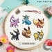 Eevee Evolution Cross Stitch Pattern, Poke Embroidery Pattern, Pokemon ...
