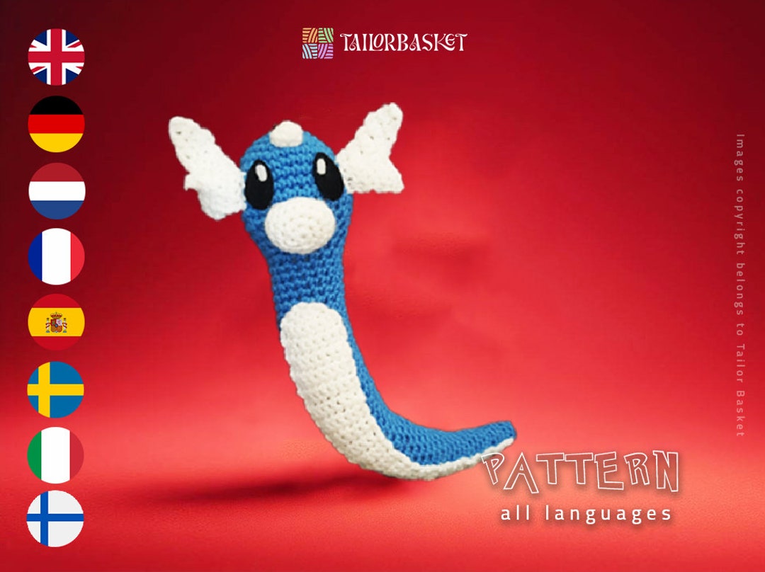 Pokemon Crochet Pattern, Dratini Amigurumi, Crochet Tutorial, DIY Craft ...