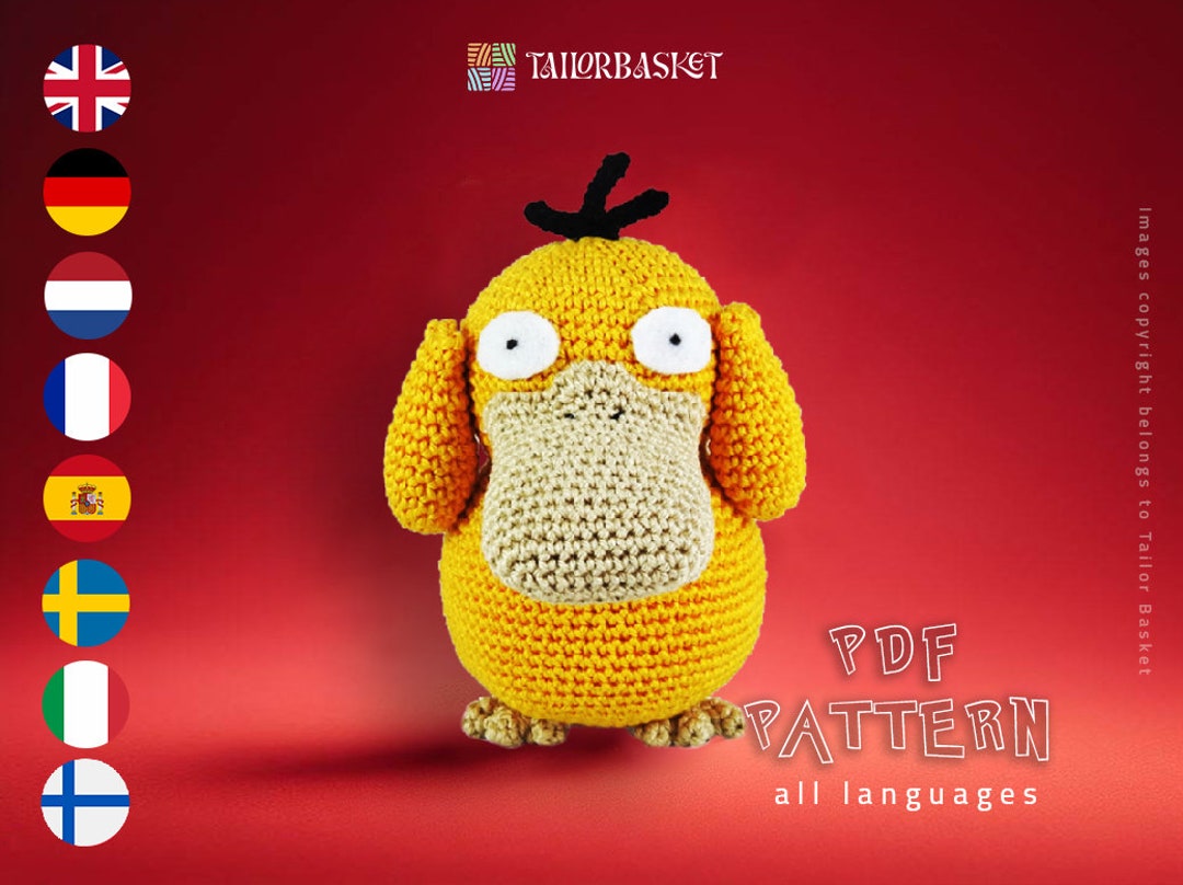 Duck Crochet Pattern, Pokemon Psyduck Amigurumi Crochet Tutorial, DIY ...