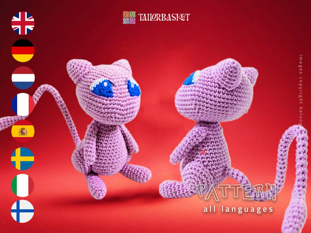 Pokemon Crochet Pattern, Mew Amigurumi, Crochet Tutorial, DIY Craft ...