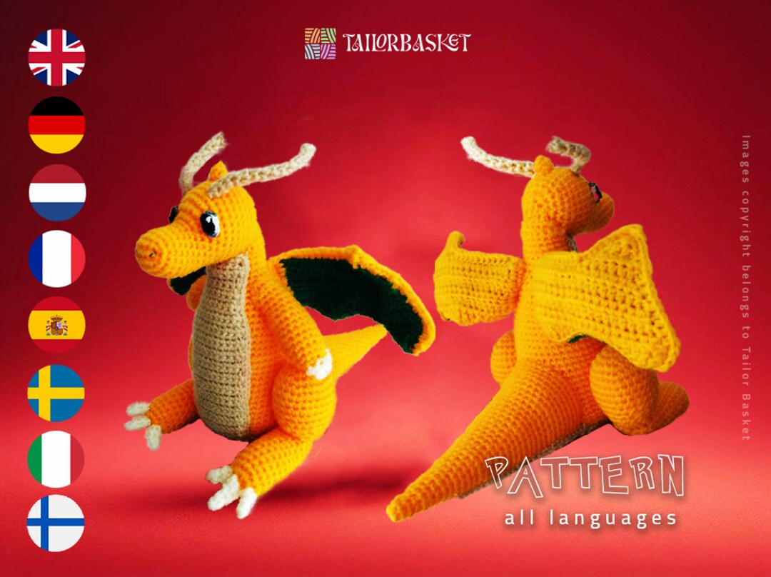 Pokemon Crochet Pattern, Dragonite Amigurumi Crochet Tutorial, DIY ...
