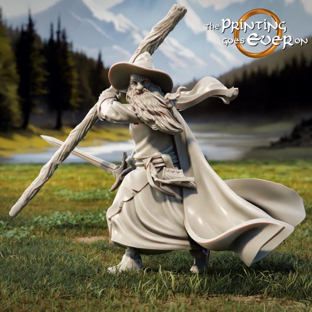 Wizard in Fighting Position, 25mm Base - Etsy