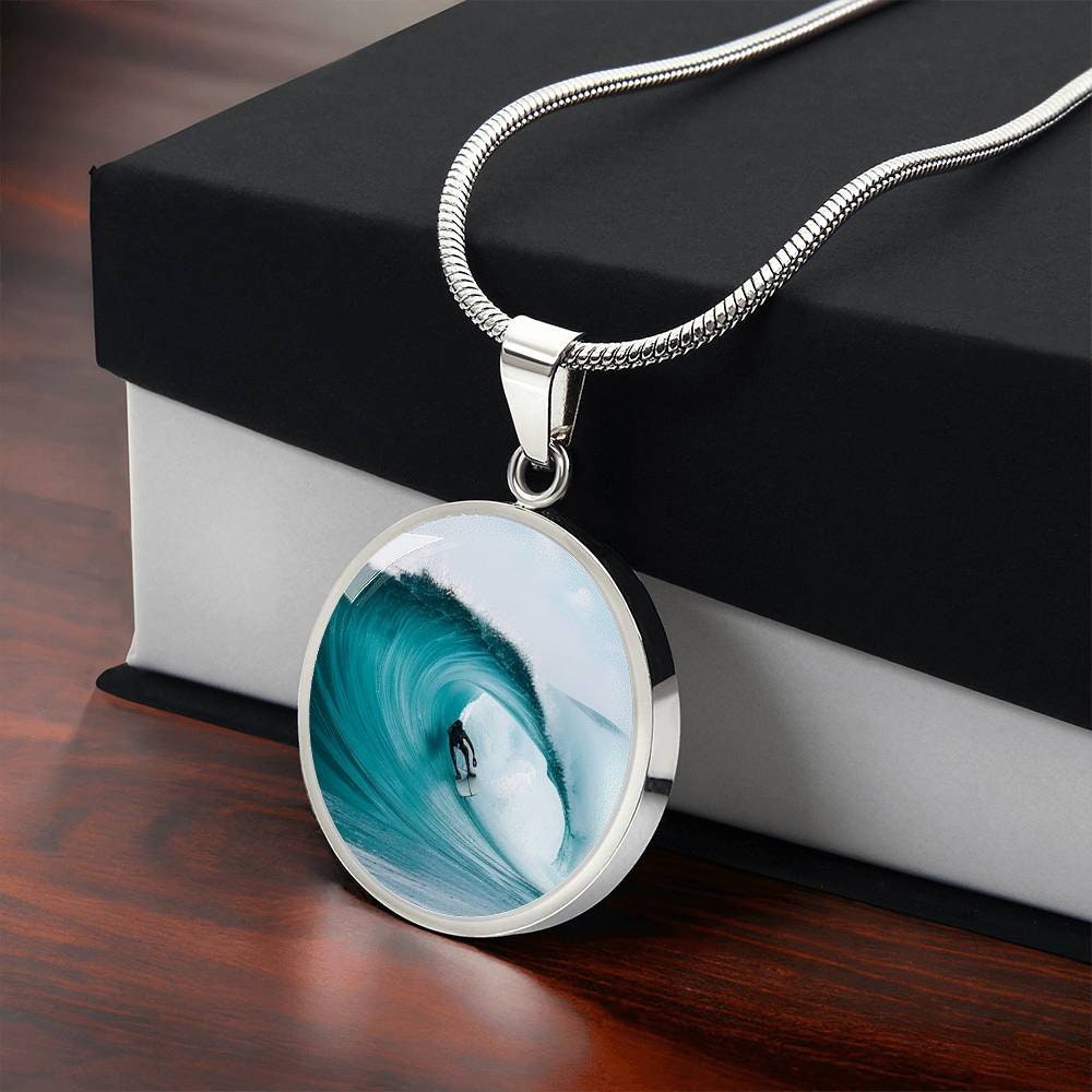 Personalized Ocean Wave Surfing Jewelry Engraved Surfer Girl Pendant ...