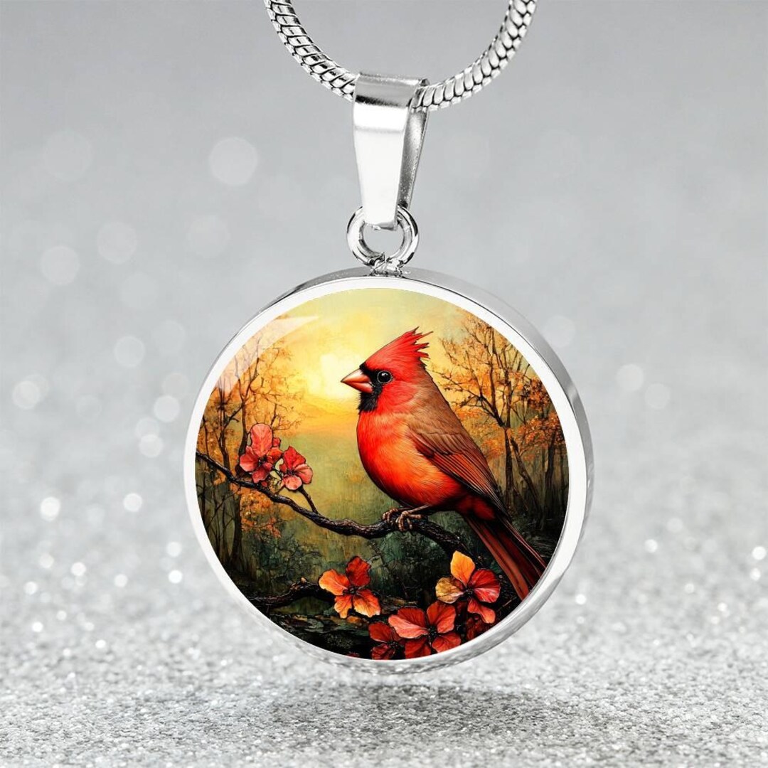 Engraved Red Cardinal Necklace | Red Cardinal Jewelry Personalized ...