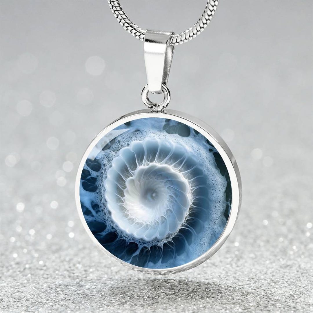 Ocean Spiral Fibonacci Necklace Gift 4 Her | Personalized Fibonacci ...
