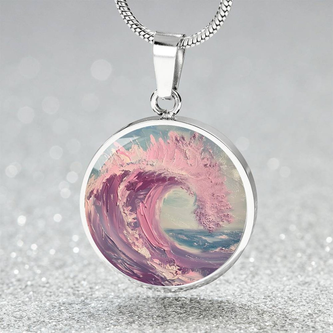 Personalized Ocean Wave Surfing Jewelry | Engraved Surfer Girl Pendant ...