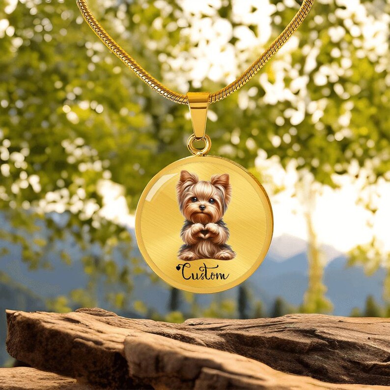 Yorkshire Terrier Dog Mom Personalized Pendant Necklace Engraved Dog ...