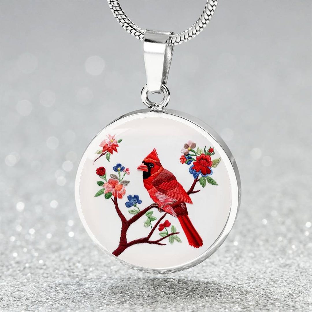 Red Cardinal Necklace | Memorial Gift | Personalized Cardinal Bird ...