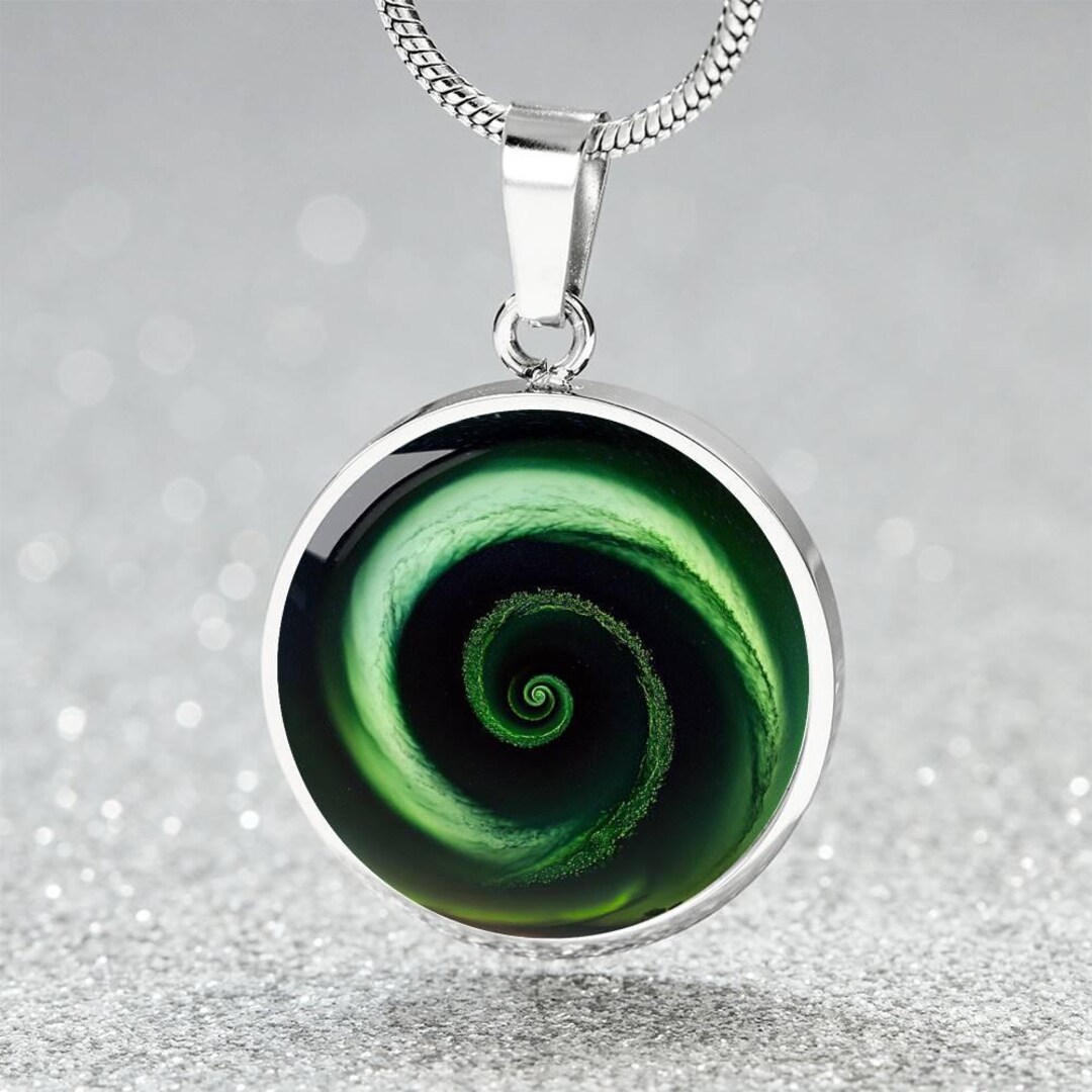 Northern Lights Spiral Fibonacci Necklace Gift 4 Her | Fibonacci ...