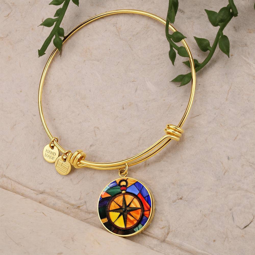 Graduation Compass Stained Glass Necklace for 2024 Graduate ...