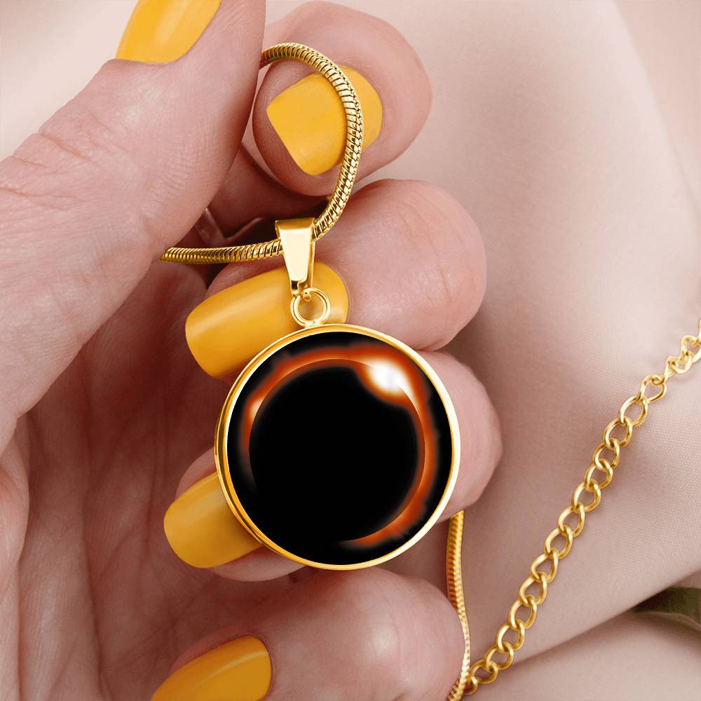 Personalized Total Solar Eclipse 2024 Pendant Necklace | Custom Lunar ...
