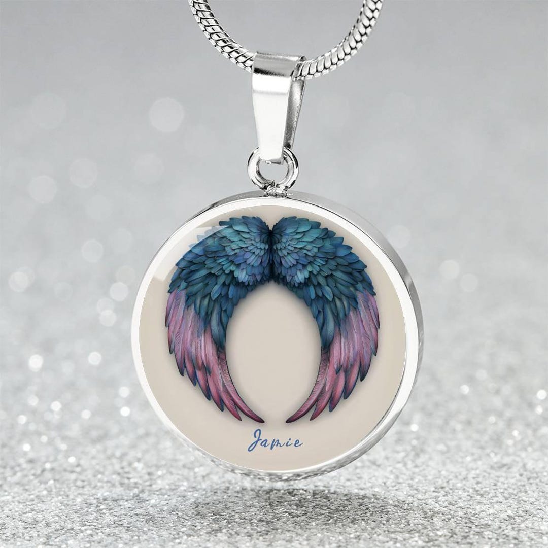 Angel Wings Necklace, Bracelet or Keychain Personalized | Memorial ...
