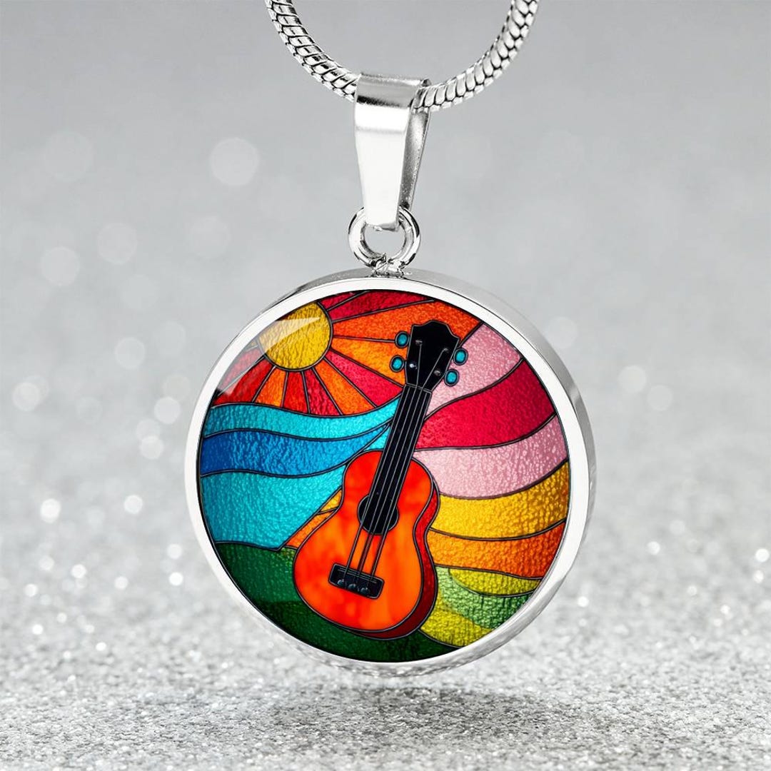 Fun Colorful Ukulele Jewelry | Unique Music Lover Pendant Necklace ...