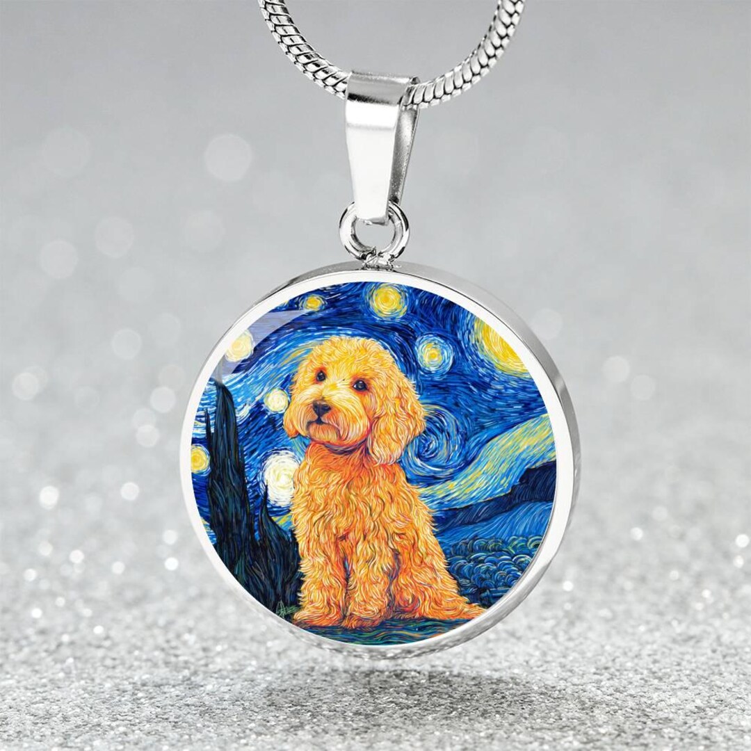 Labradoodle Dog Starry Night Jewelry Gift | Whimsical Pendant Necklace ...