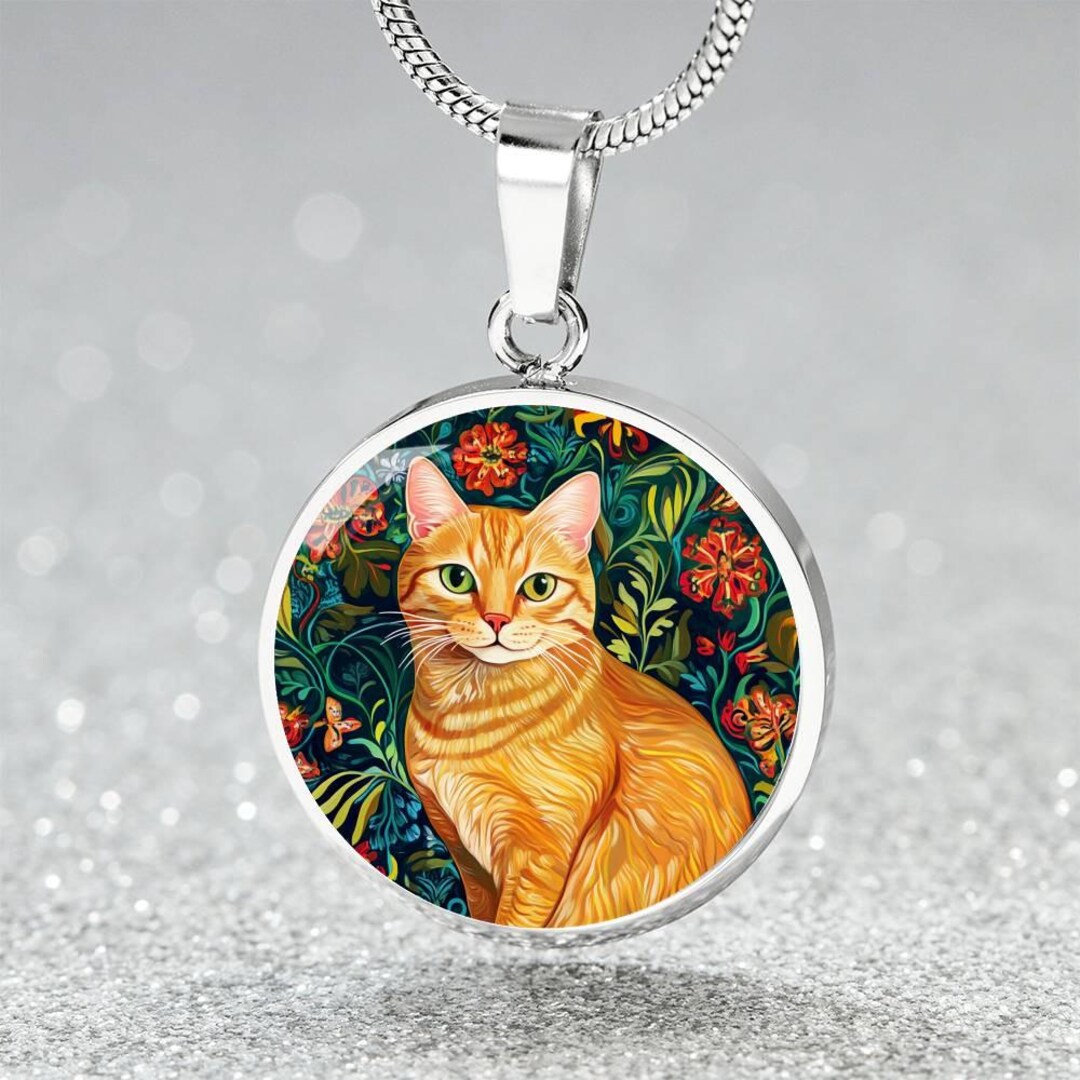 Floral Cat Jewelry Gift for Cat Lover | Whimsical Pendant Necklace 4 ...