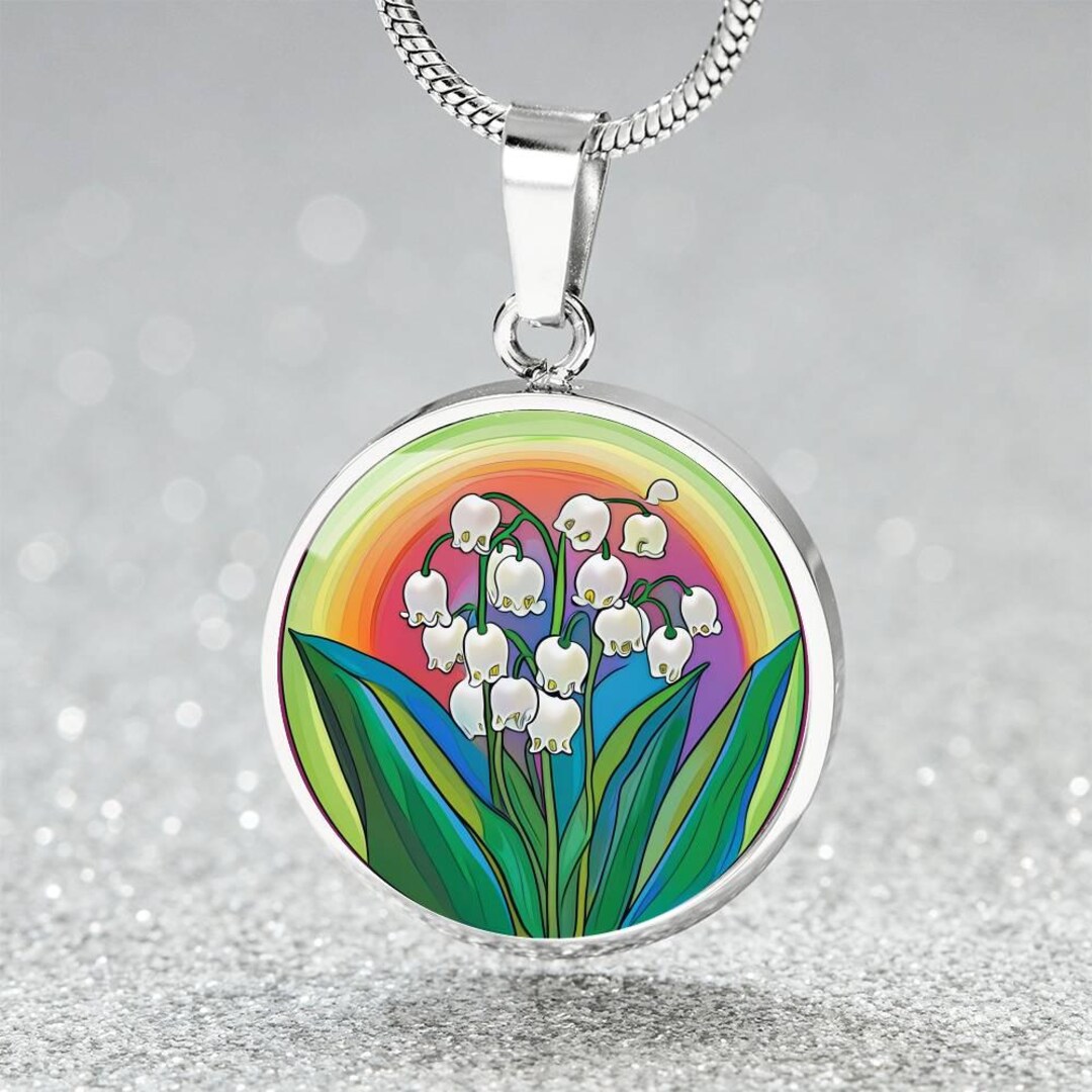 Retro Rainbow May Birth Month Birthflower Jewelry | Lily of the Valley ...