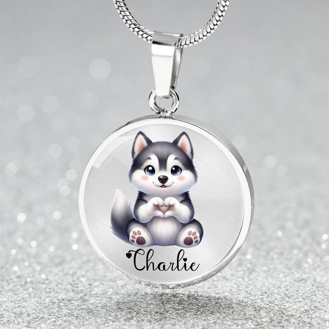 Siberian Husky Dog Mom Personalized Pendant Necklace | Engraved Dog ...