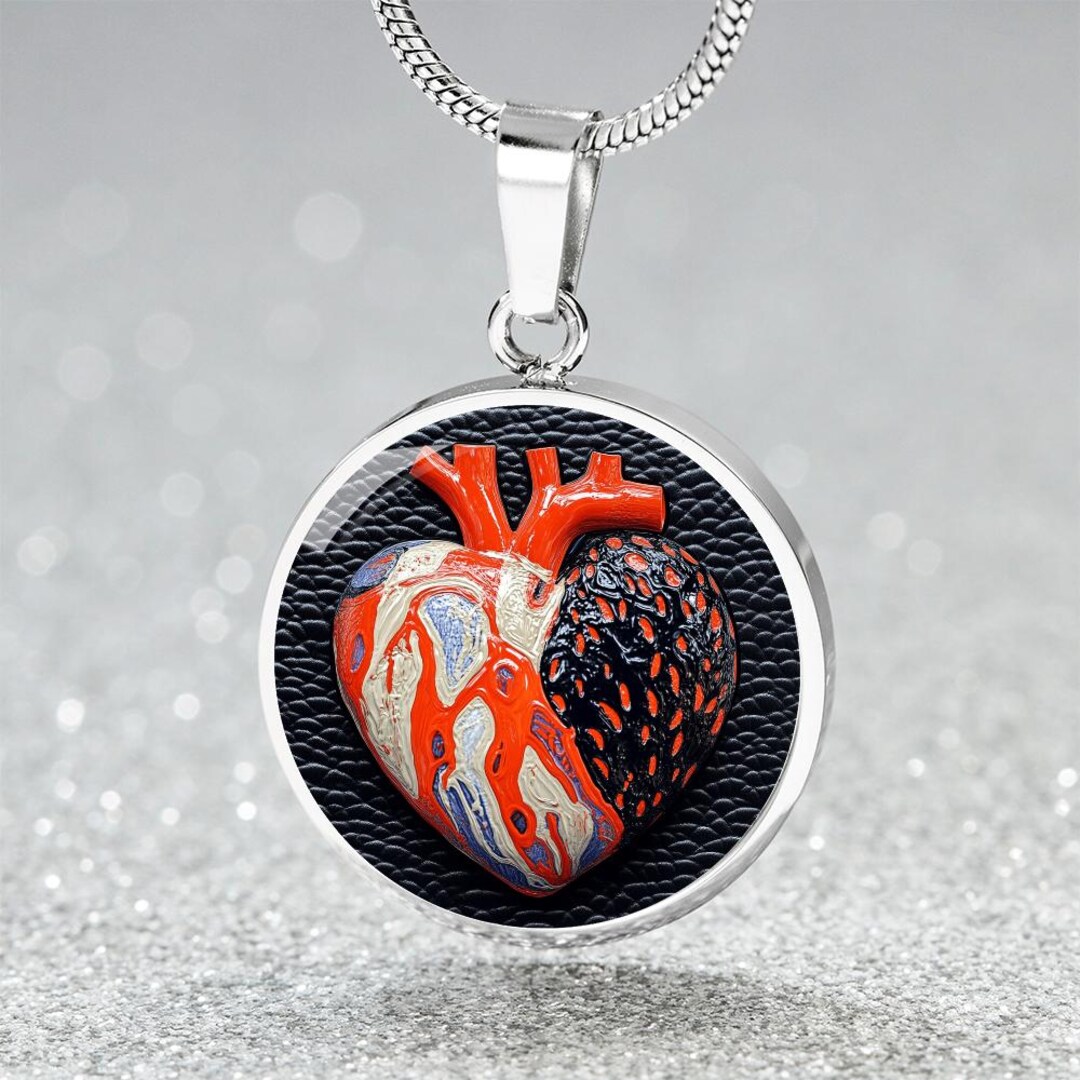 Artsy Red Heart Necklace 4 Valentine Engraved | Valentine Day ...