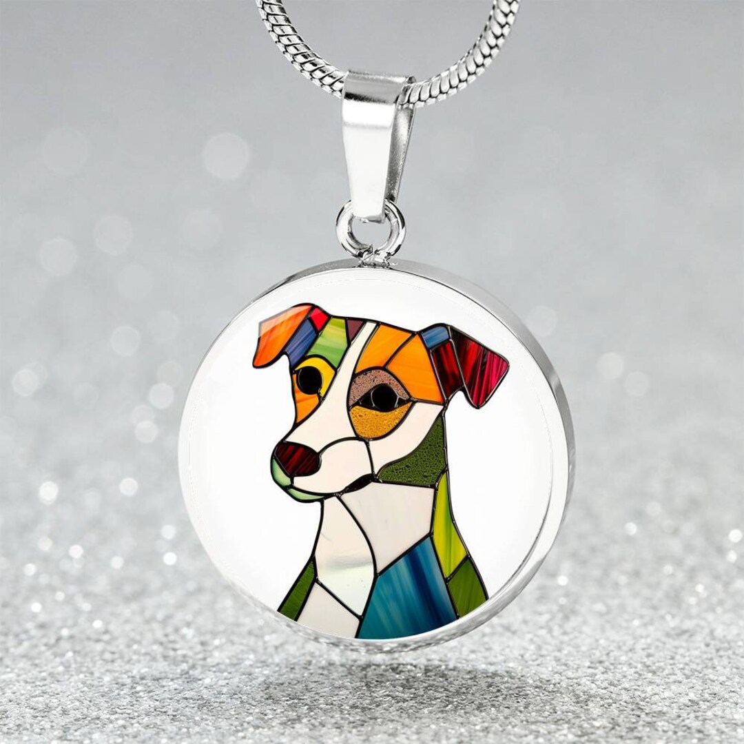 Jack Russell Colorful Personalized Jewelry Gift for Dog Mom Engraved ...