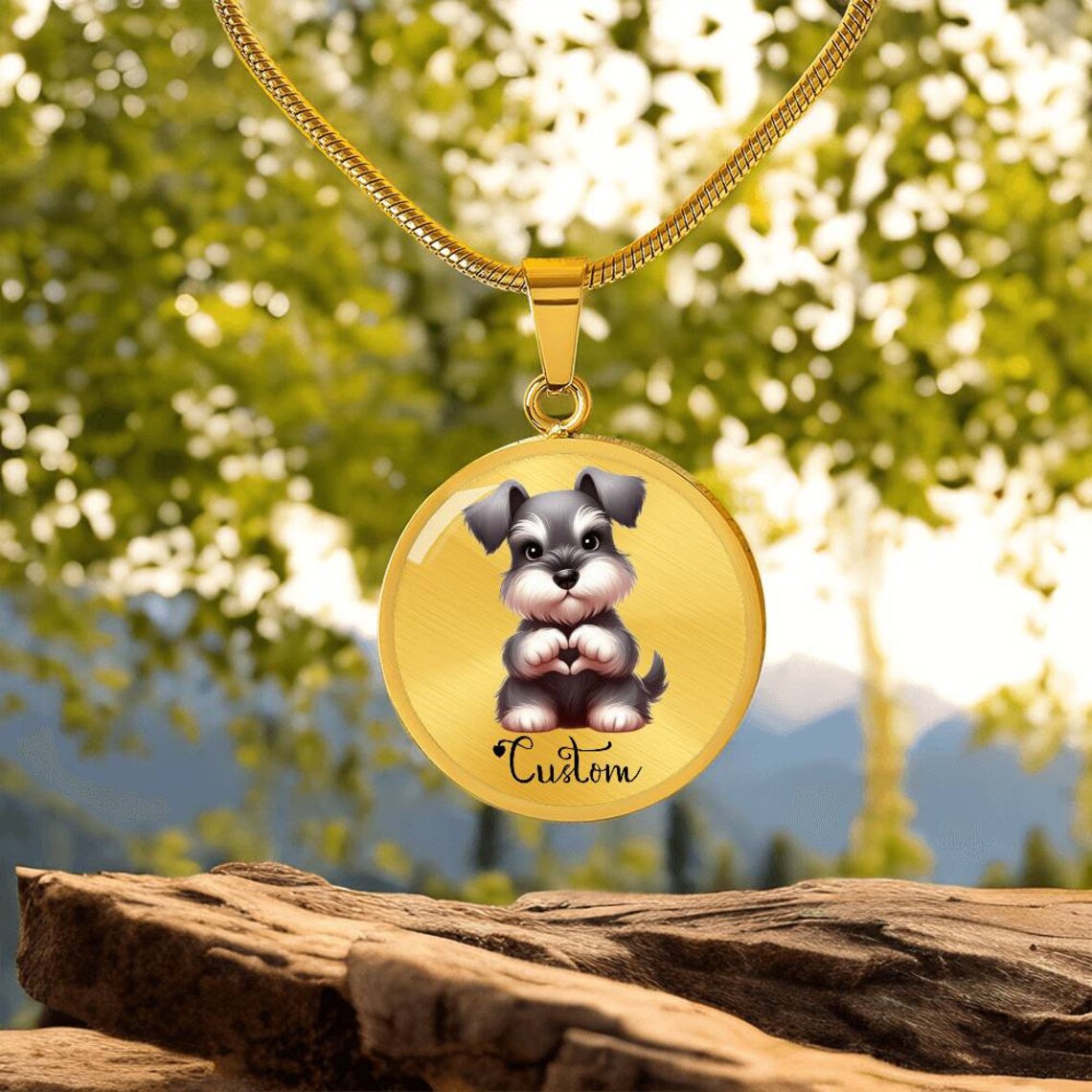 Miniature Schnauzer Dog Mom Personalized Pendant Necklace Engraved Dog ...