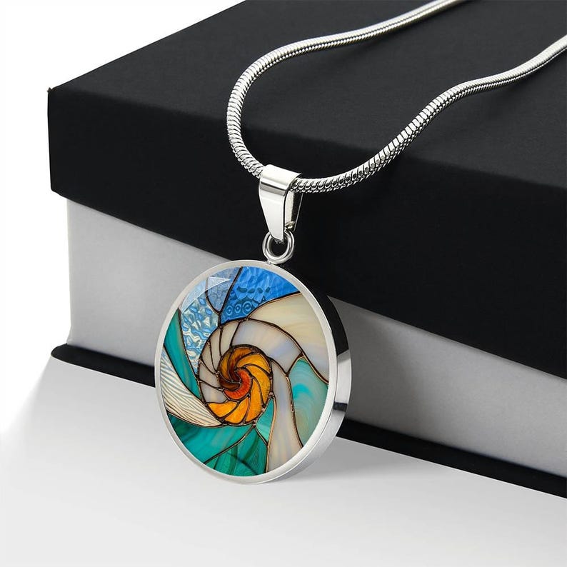 Spiral Shell Pendant Necklace, Bracelet or Keychain | Abstract Ocean ...